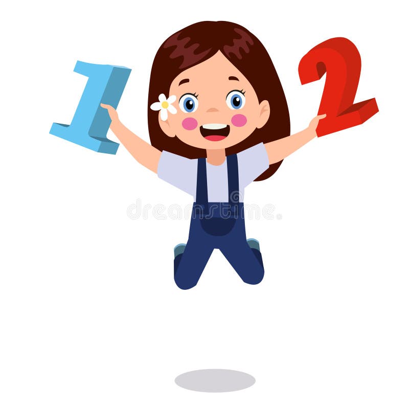 Little Children Holding Number or Numeral Learning Basic Counting ...