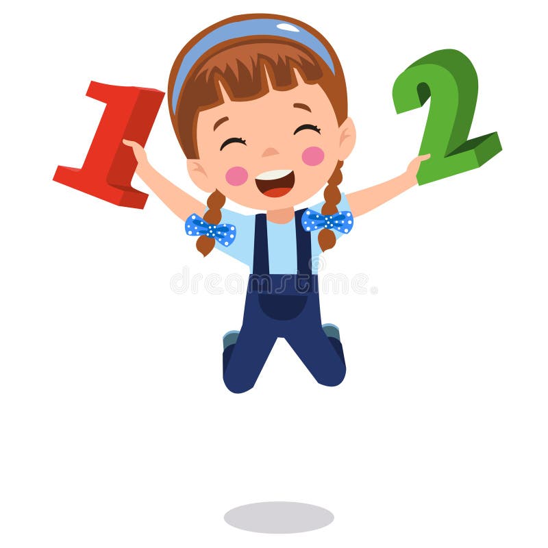 Little Children Holding Number or Numeral Learning Basic Counting ...