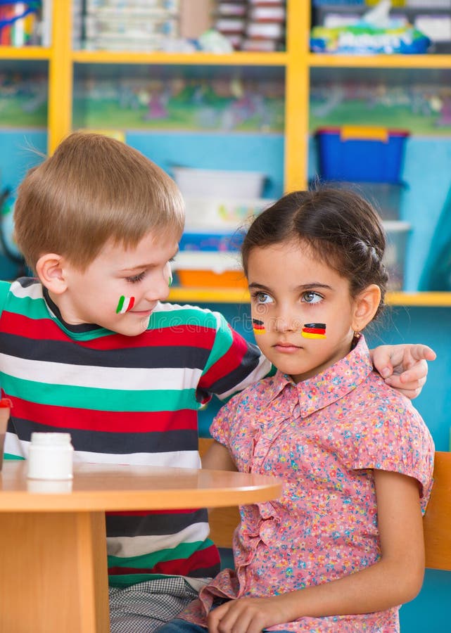 Little Children in Language Camp Stock Photo - Image of indoors ...