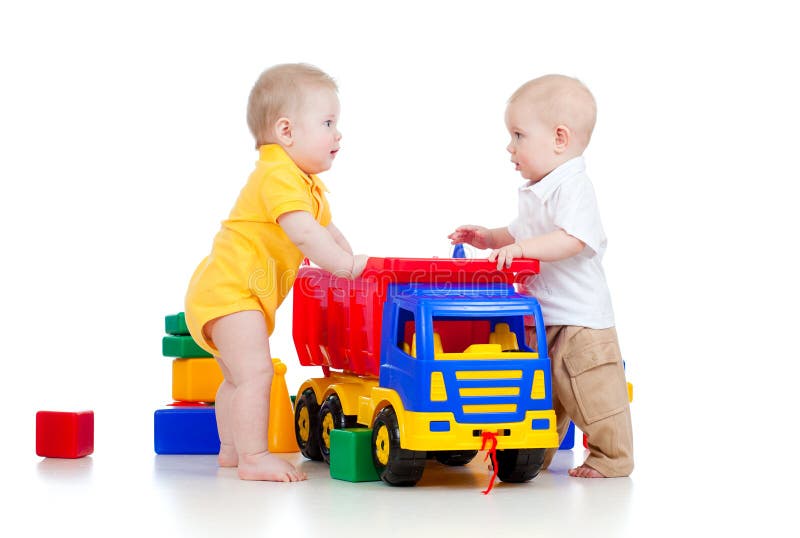 Little Children Playing with Color Toys Stock Image - Image of playful ...