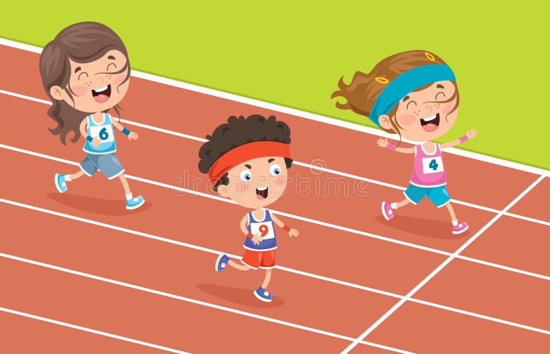 Little Children Running Outside Stock Vector - Illustration of playing ...