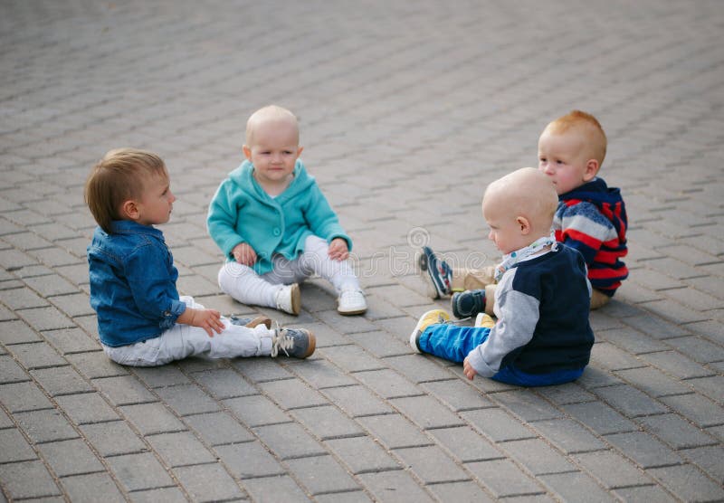 Little Children Sitting in the Circle Stock Image - Image of happiness ...