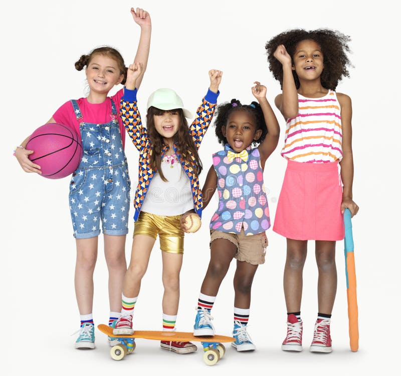 Little Children Sports Basketball Active Stock Image - Image of pose ...