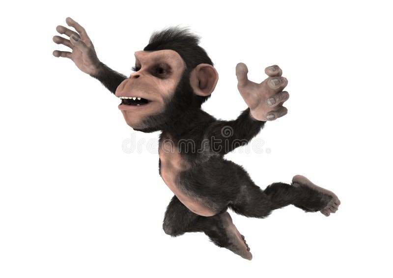 Little Chimp Monkey on White Stock Illustration - Illustration of ...
