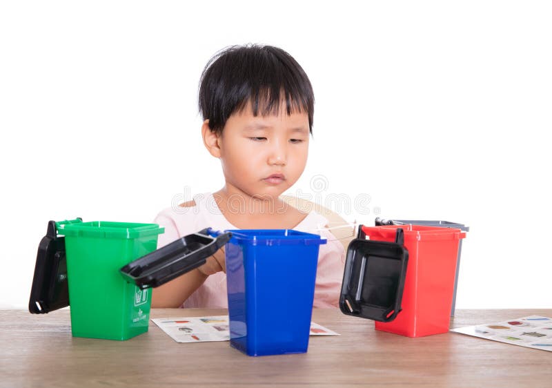 Faced with Four Different Sorting Trash Bin Models, Children are ...