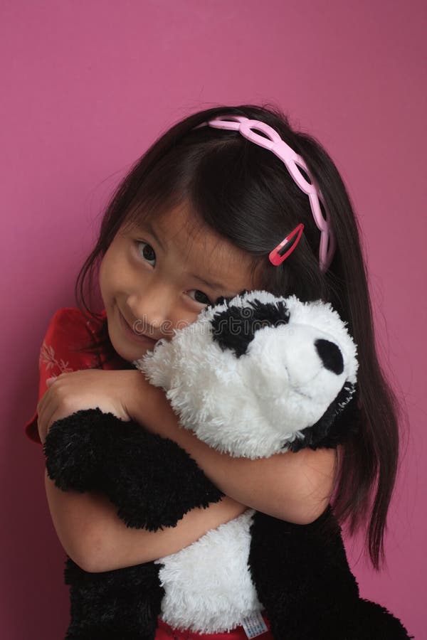 Little Chinese Girl With Panda Bear Picture. Image: 10618336