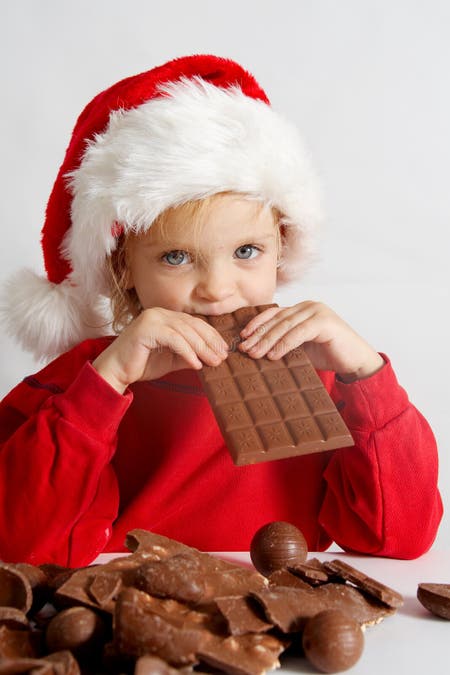 Little chocolate Santa stock image. Image of celebration - 3537017