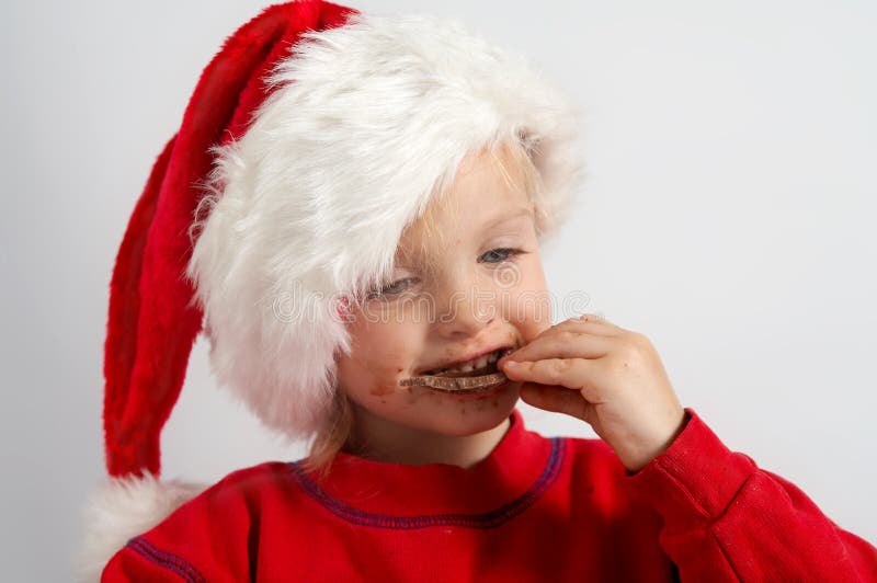 Little chocolate Santa stock image. Image of celebration - 3537017