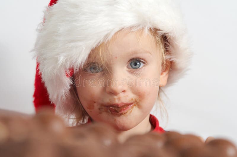 Little chocolate Santa stock image. Image of food, baby - 3657299