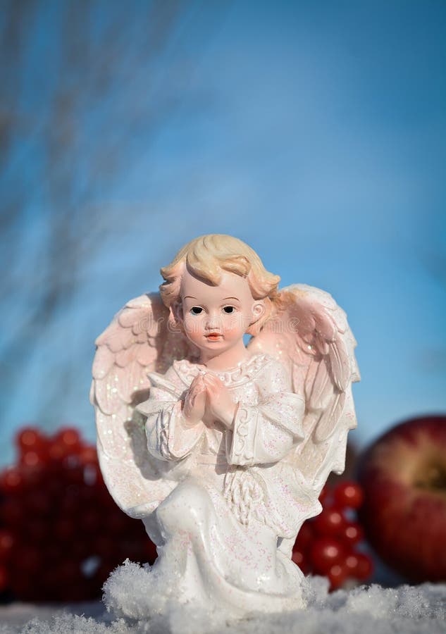Angel in the snow. stock photo. Image of white, angels - 22315058