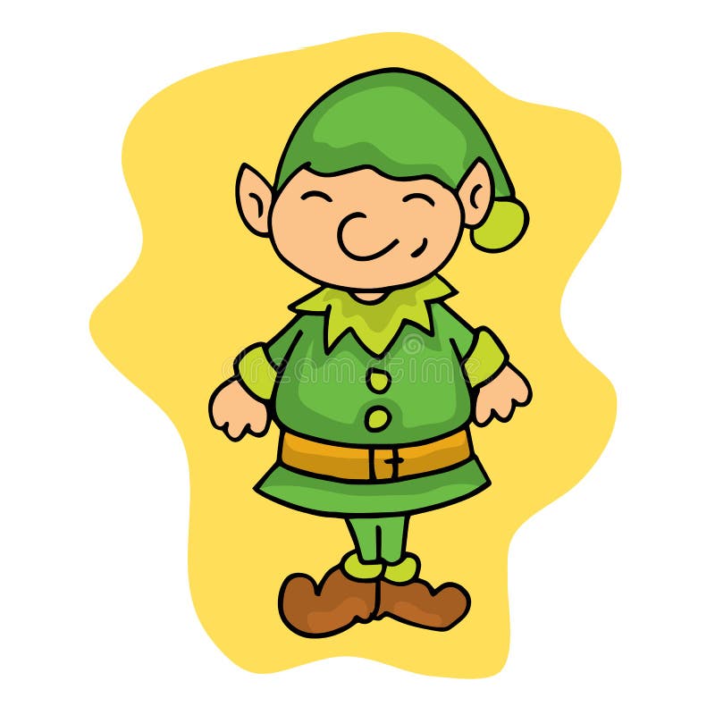 Little Christmas Elf Helpers Kid Cartoon Stock Vector - Illustration of ...