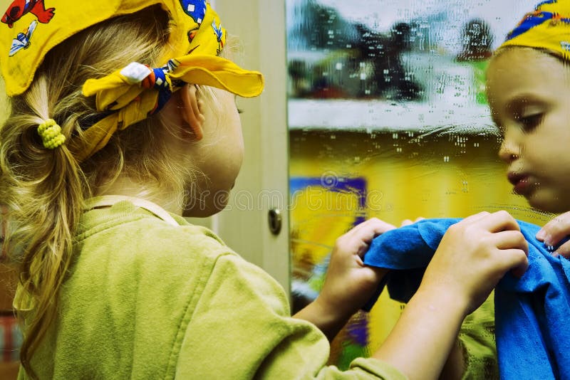 Little cleaning lady stock image. Image of child, cleaner - 8173441