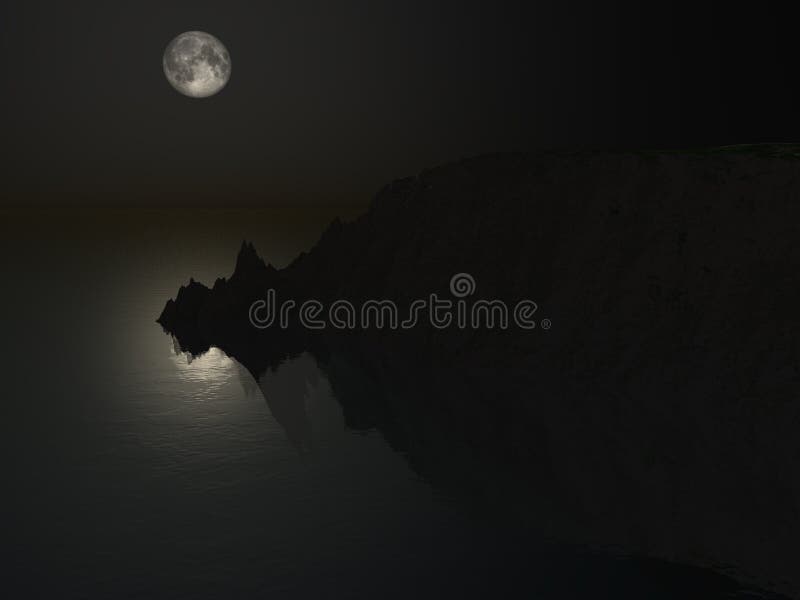 Little Cliff Water Night Time Stock Illustrations – 5 Little Cliff ...