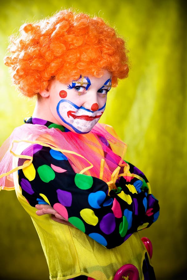 Little clown stock photo. Image of makeup, expression - 13579666