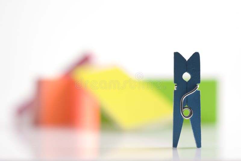Little Color Clothes-peg on White Background Stock Image - Image of ...