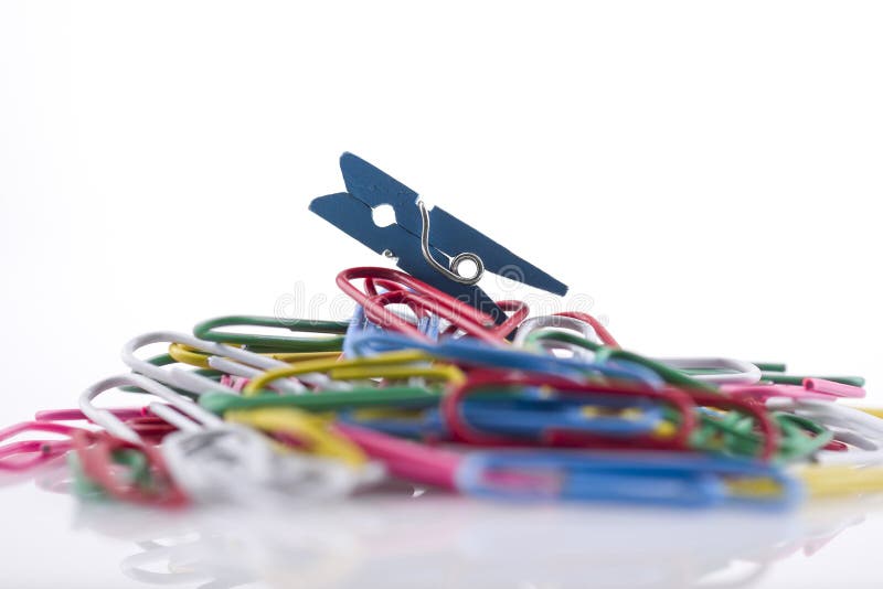 Little Color Clothes-peg on White Background Stock Photo - Image of ...