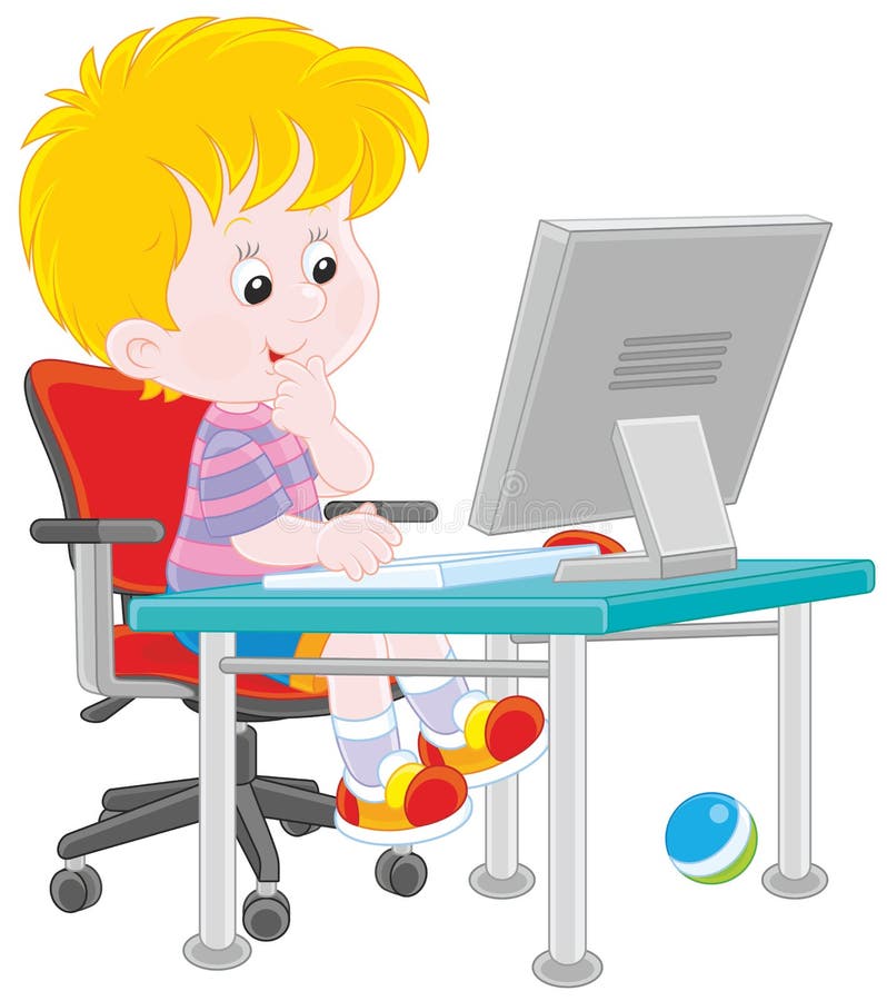 Little computer gamer stock vector. Illustration of childhood - 70517089