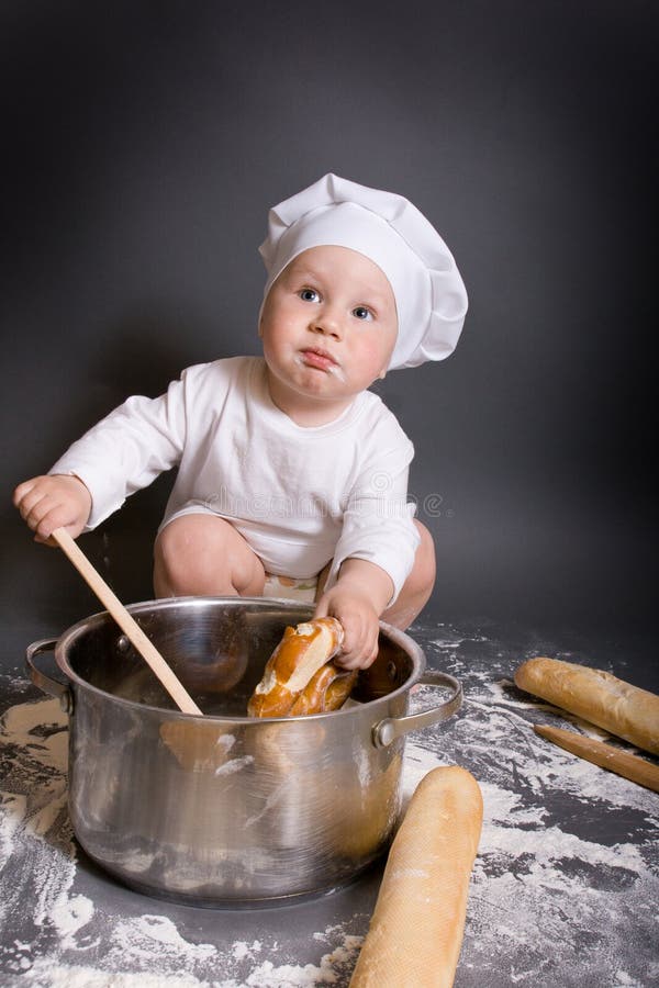 Little baker stock photo. Image of chef, baking, milk - 4886198