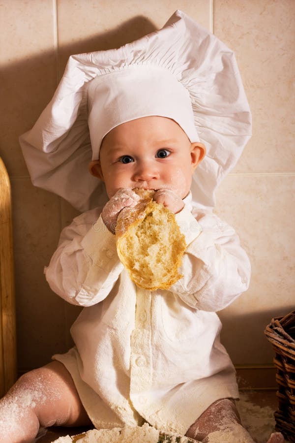 Little cook stock image. Image of cuisine, infant, expressive - 1736625