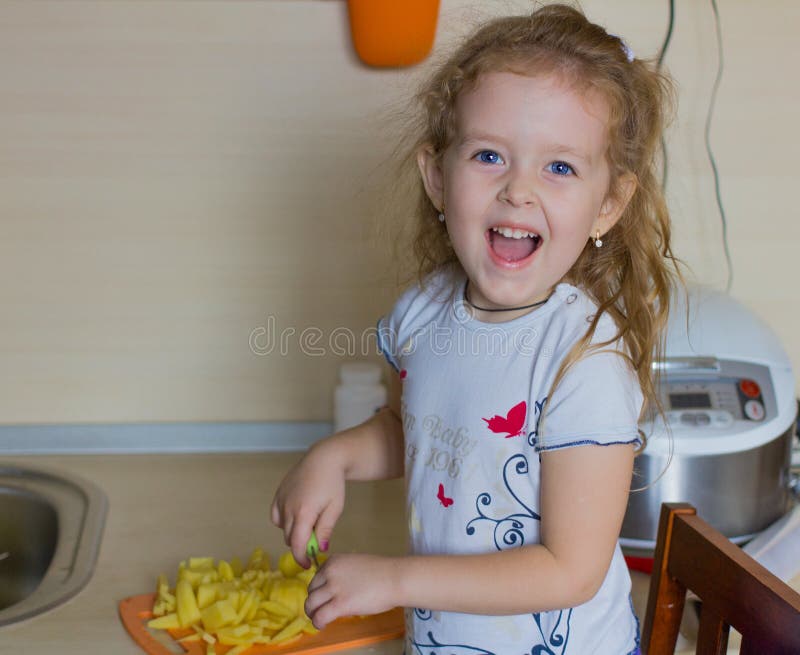 Little cook stock image. Image of emotions, kids, look - 46367475