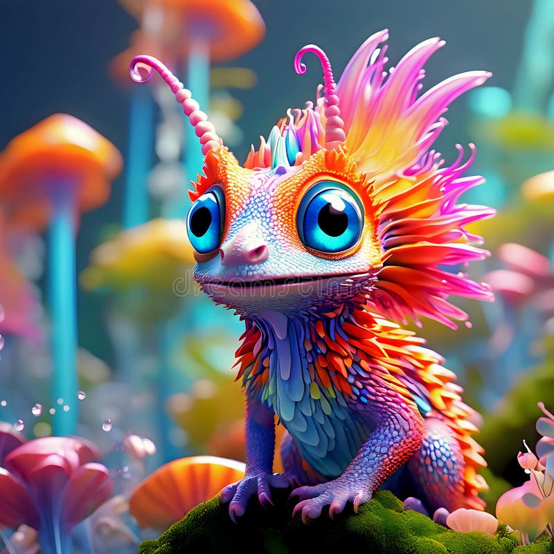 Little Creature from a Fantasy World Stock Illustration - Illustration ...