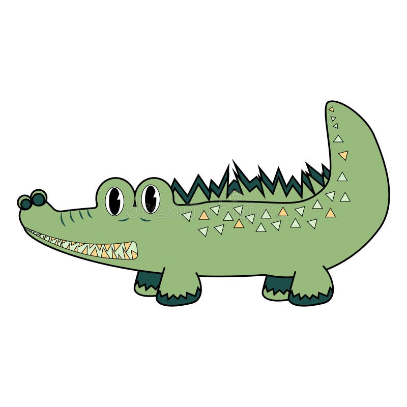 Little Crocodile Funny Cartoon Picture Stock Vector - Illustration of ...