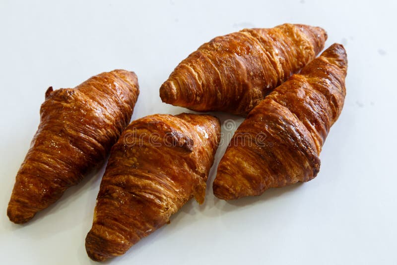 Little Croissants Over White To Breakfast Stock Photo - Image of ...