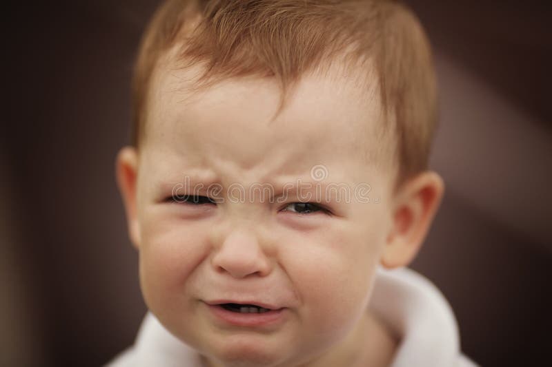 Little crying boy portrait stock image. Image of hand - 30195909