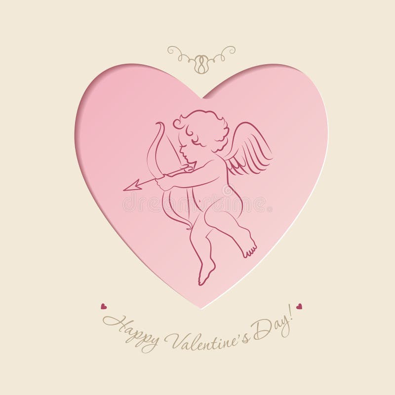 Little Cupid Inside Heart Shape Stock Illustrations – 4 Little Cupid ...