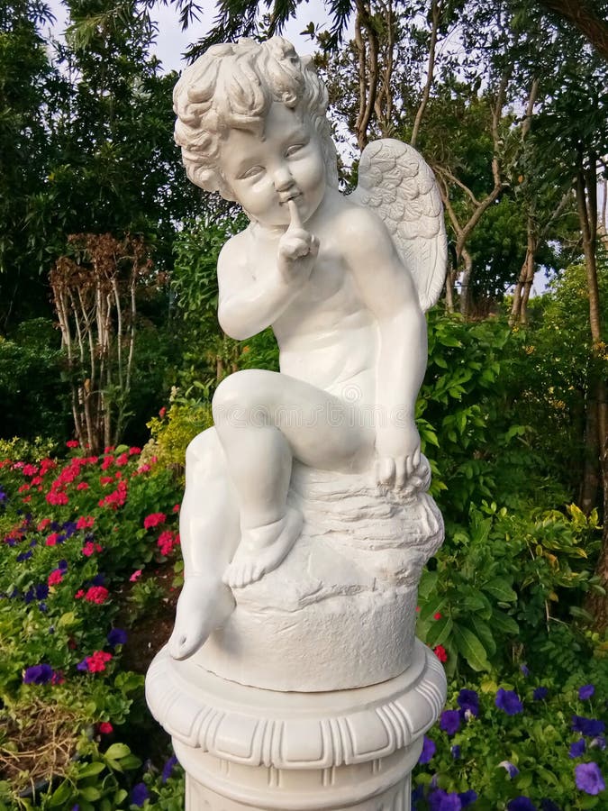 Little Cupid Statue stock image. Image of innocent, baby - 109658289