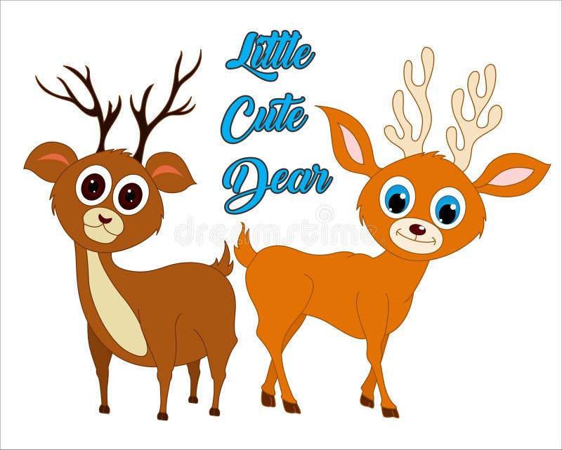 Little Cute Animlas Dear Print Vector Stock Vector - Illustration of ...