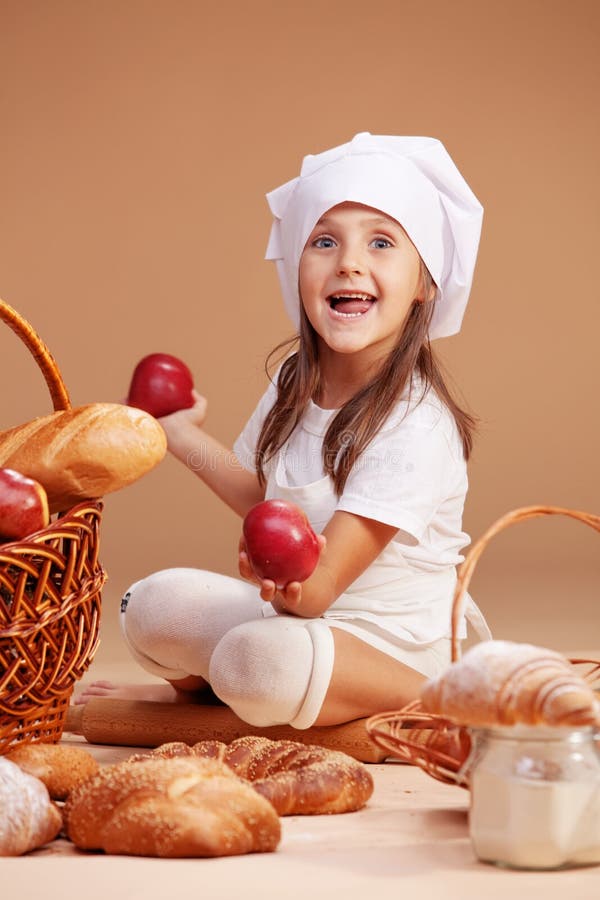 Little cute baker stock image. Image of kneading, baker - 19989765