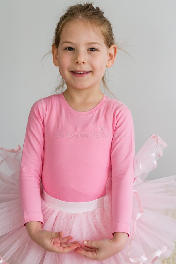 Little Cute Ballerina at Home Stock Image - Image of love, little ...