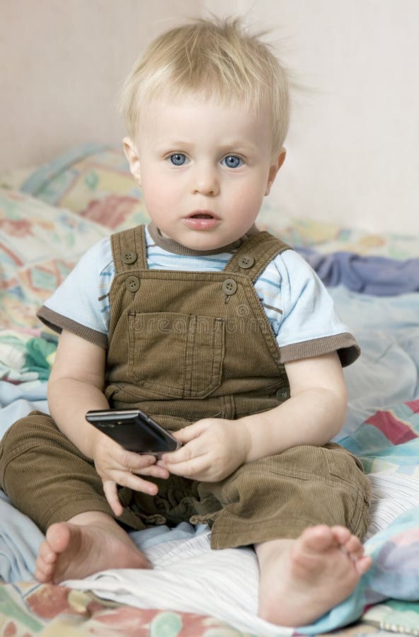 Little Cute Blond Boy One Years Old Stock Image - Image of little ...