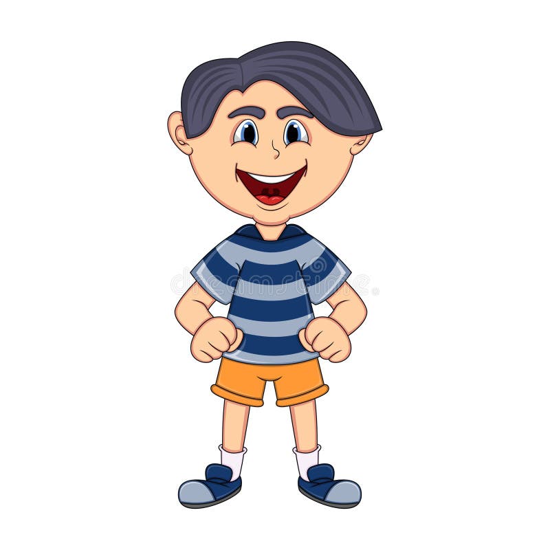 The Little Cute Boy Cartoon Editorial Image - Illustration of ...