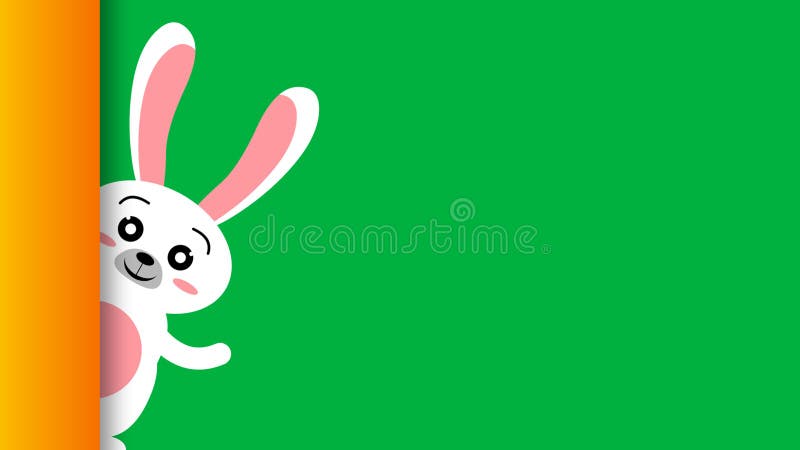 Little and Cute Bunny Animation on Green Screen Stock Illustration ...
