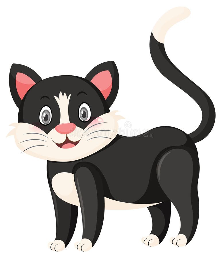 Little Cute Cat in Cartoon Style Stock Vector - Illustration of animals ...