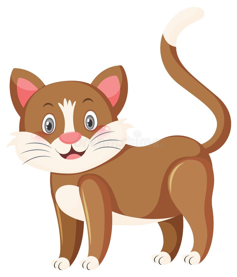Little Cute Cat in Cartoon Style Stock Vector - Illustration of graphic ...