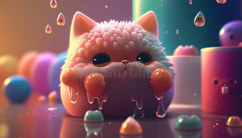 Little Cute Cat Illustration Created with Ai Tools Stock Illustration ...