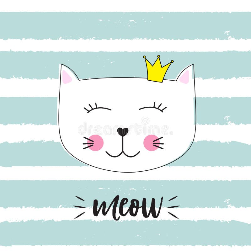 Little Cute Cat Princess Vector Illustration Stock Vector ...