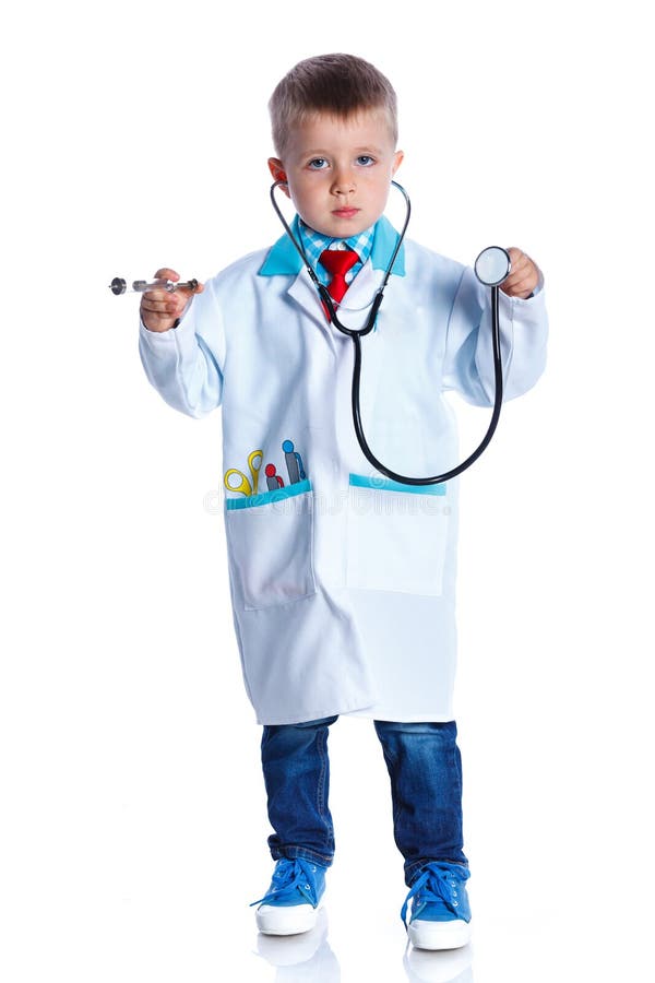 Little cute doctor stock photo. Image of caucasian, girl - 111624522
