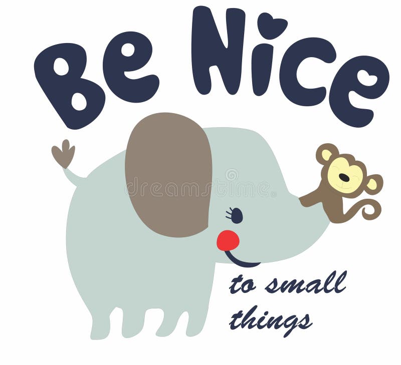 Little Cute Elephant Print Vector Art Stock Vector - Illustration of ...