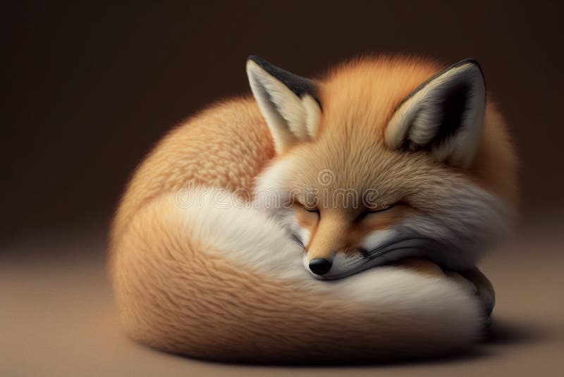Little Fox Sleep. AI Generated Illustration Stock Illustration ...
