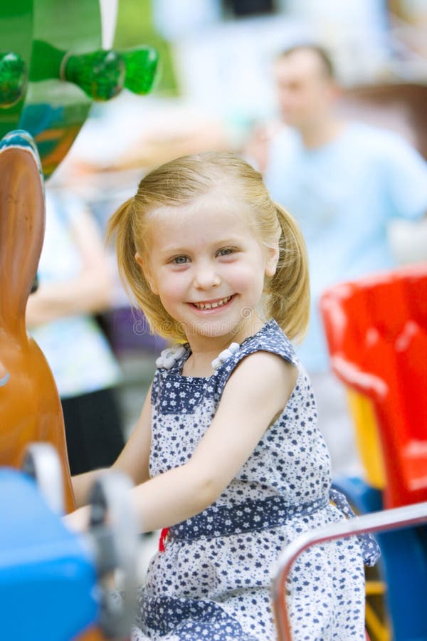 Little Cute Girl Having Fun Stock Photo - Image of people, playground ...