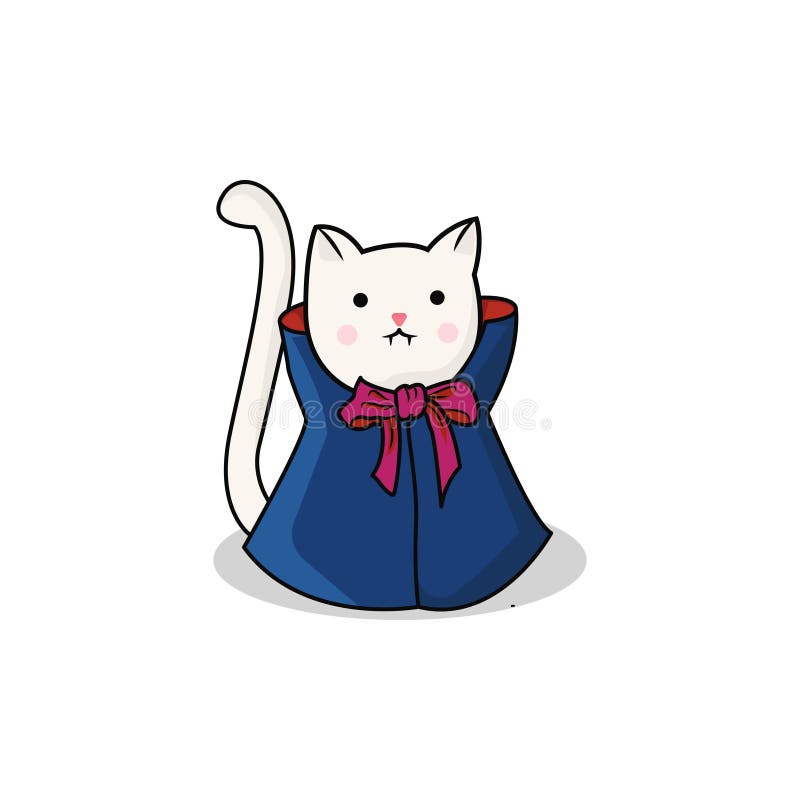 A Little Cute Vampire Cat, Cute Cat, Vampire Cat, Cut Illustration ...