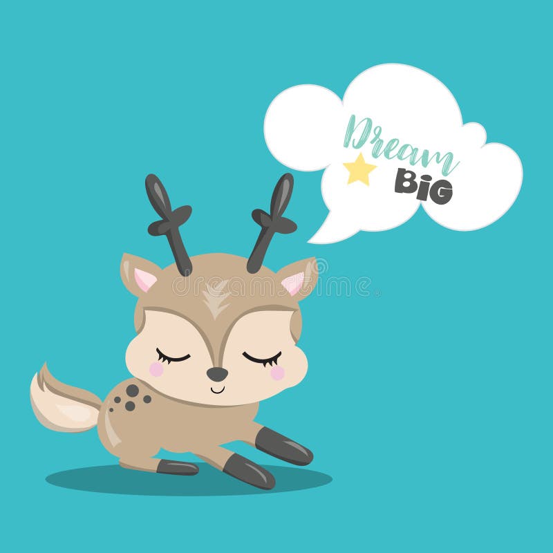 LITTLE DEER IMAGINE 05 stock vector. Illustration of vecto - 197985579