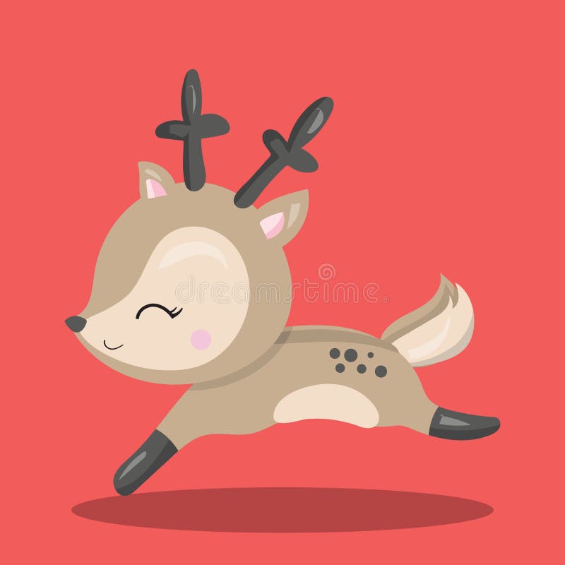 LITTLE DEER RUN 09 stock vector. Illustration of deer - 197985588