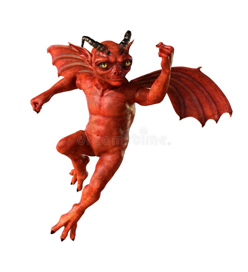 Little Demon FLying stock illustration. Illustration of evil - 285284269