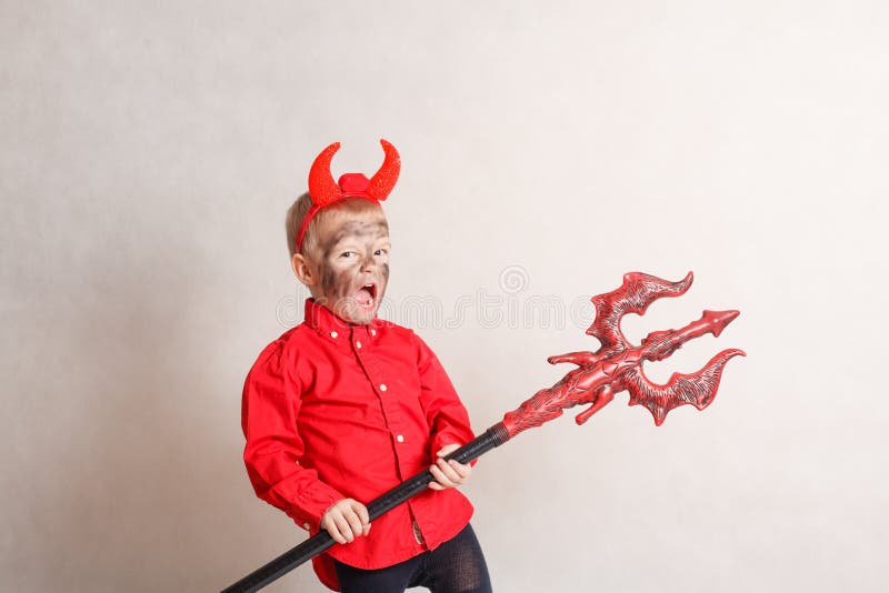 Little devil. stock image. Image of demon, portrait, caucasian - 64394429