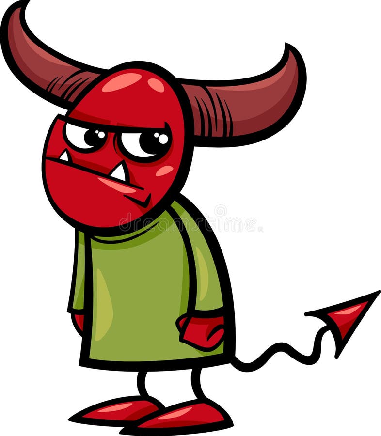 Little Devil Cartoon Illustration Stock Vector - Illustration of freak ...